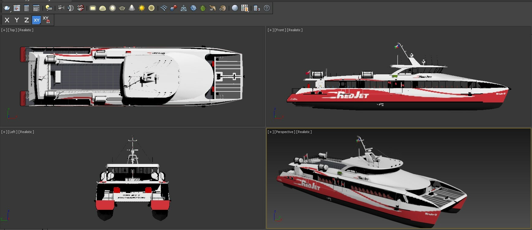 ArtStation - Red Jet 7 Passenger ferry | Resources