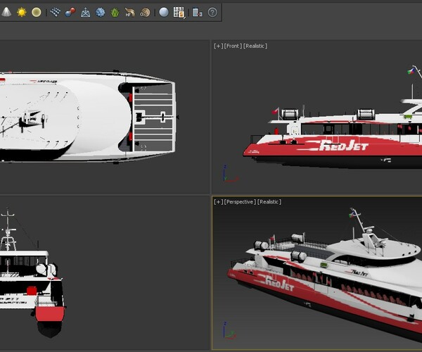 ArtStation - Red Jet 7 Passenger ferry | Resources