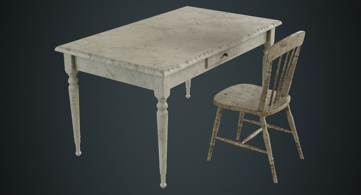 ArtStation - Table And Chair 2C | Game Assets