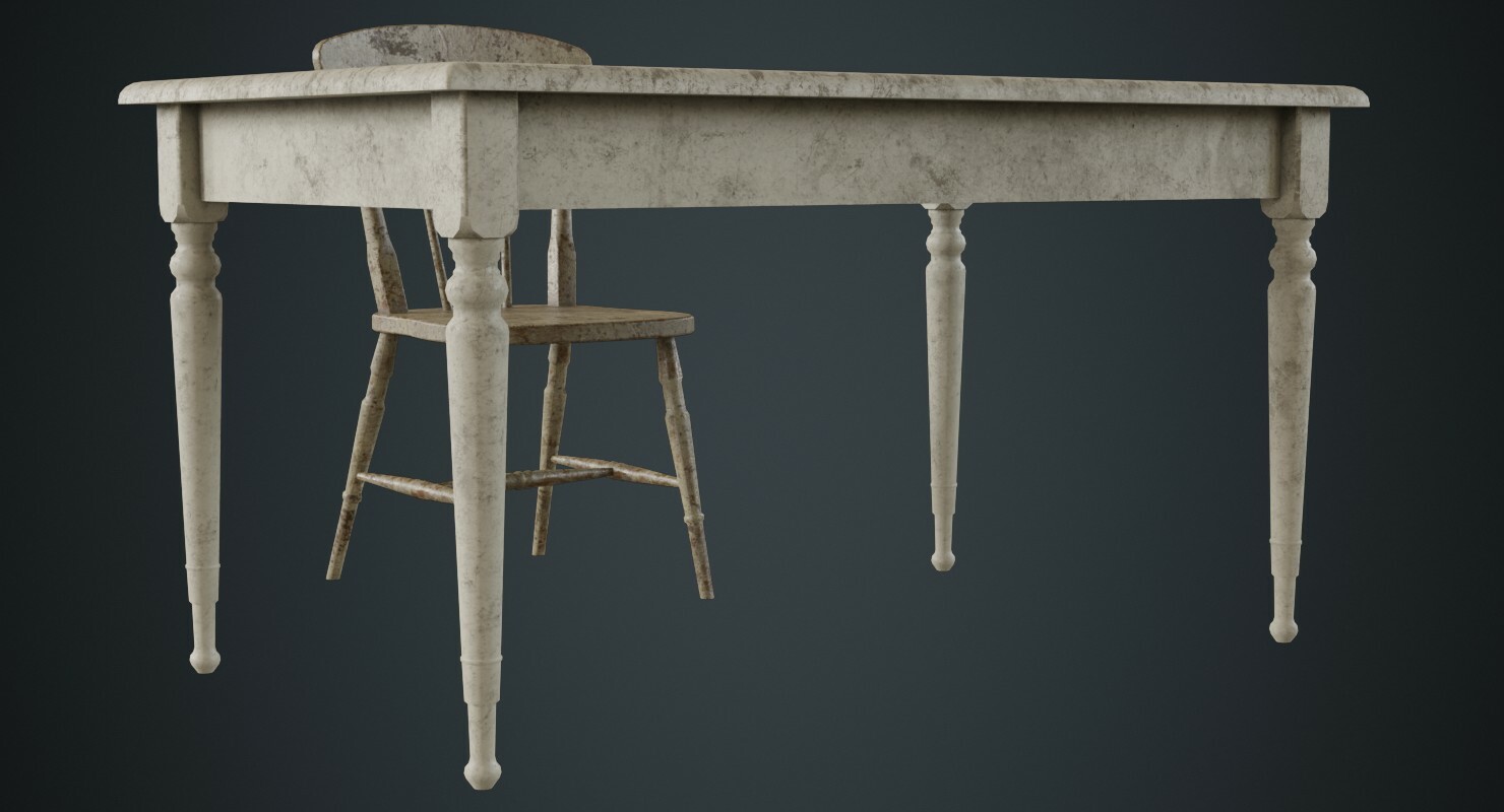 ArtStation - Table And Chair 2C | Game Assets