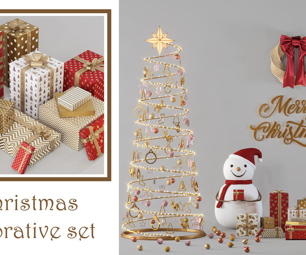 ArtStation - Christmas decorative set 01 | Resources