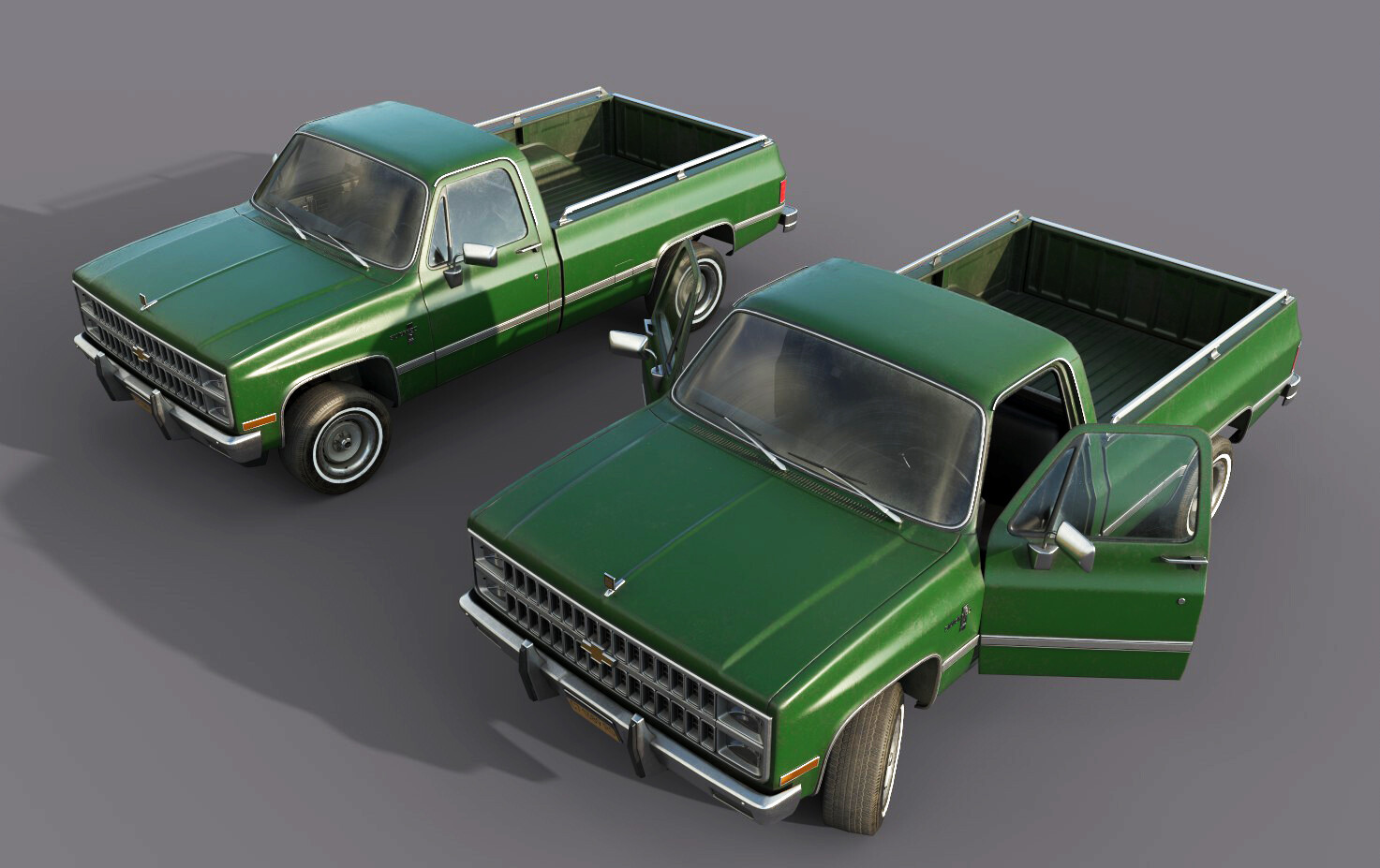 ArtStation - Chevrolet C10 1982 Green | Game Assets