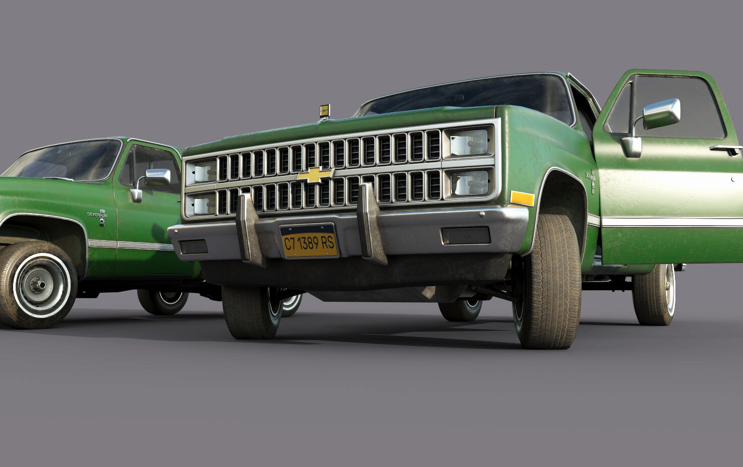 ArtStation - Chevrolet C10 1982 Green | Game Assets