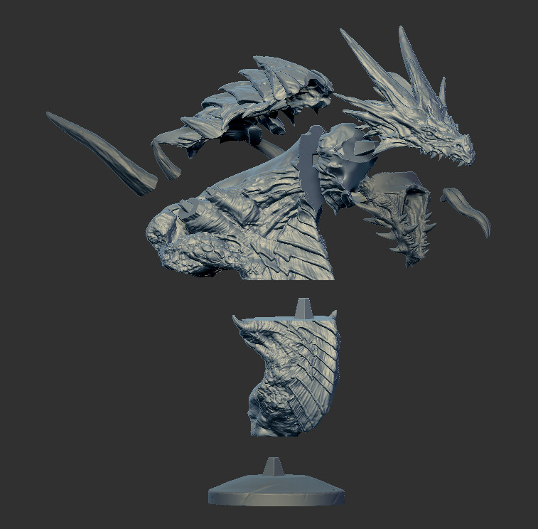 ArtStation - Dragon Bust Print | Resources