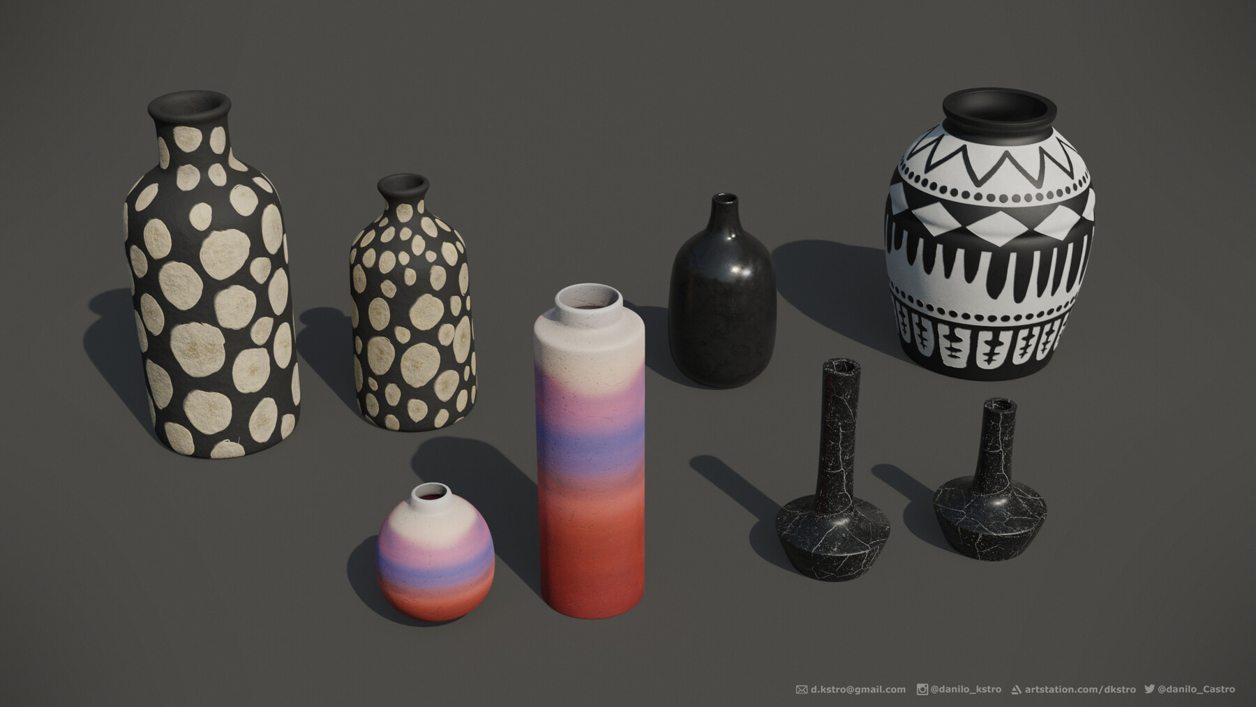 ArtStation - Package with Decorative Vases | 3D model | 2k Textures ...