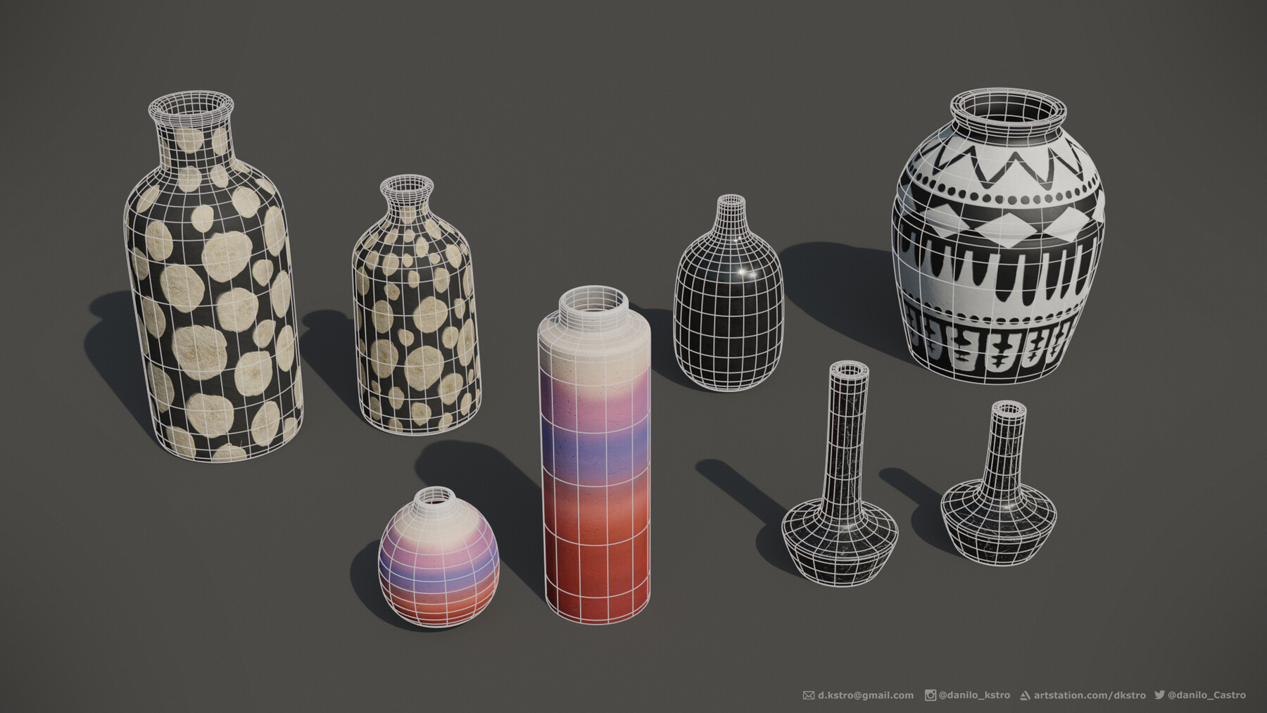 ArtStation - Package with Decorative Vases | 3D model | 2k Textures ...