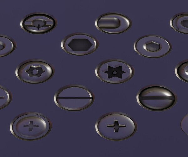 ArtStation - 50 Decals. Screws & Nuts. Decal machine 2.1 ready. | Resources