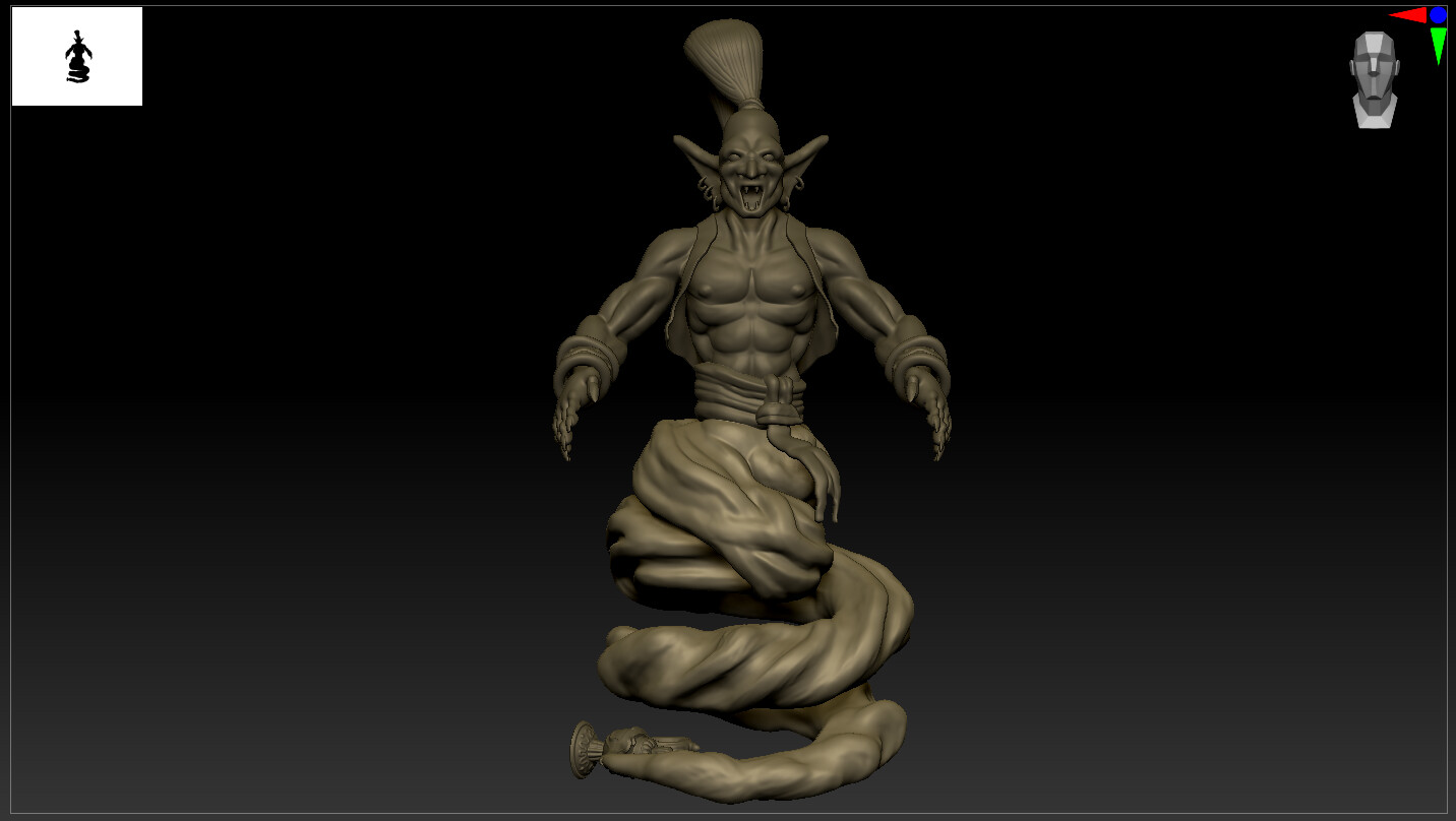 ArtStation - Djinn Genie Sculpture 3D Print + Timelapse | Resources