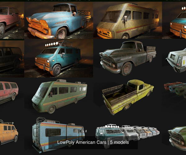 ArtStation - Old American Cars Collection | Game Assets