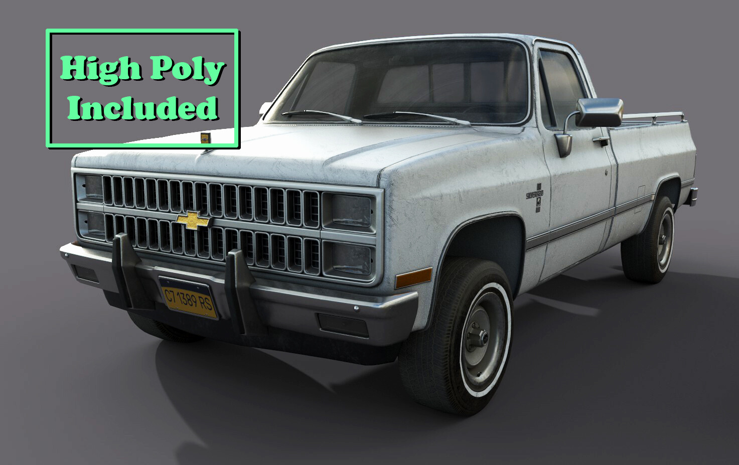 ArtStation - Chevrolet C10 1982 White | Game Assets