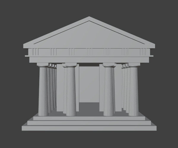 ArtStation - Greek temple Low Poly No Mat No Ornaments | Game Assets