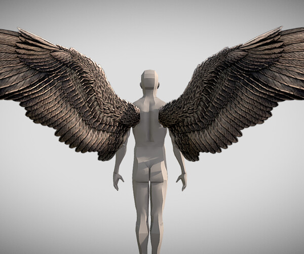 ArtStation - Low Poly Animated Dark Angel Wings | Game Assets