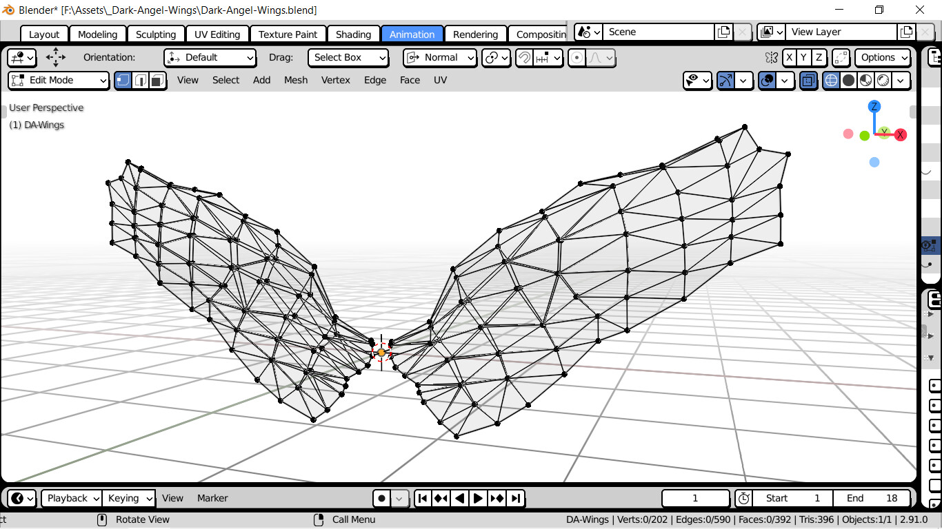 ArtStation - Low Poly Animated Dark Angel Wings | Game Assets