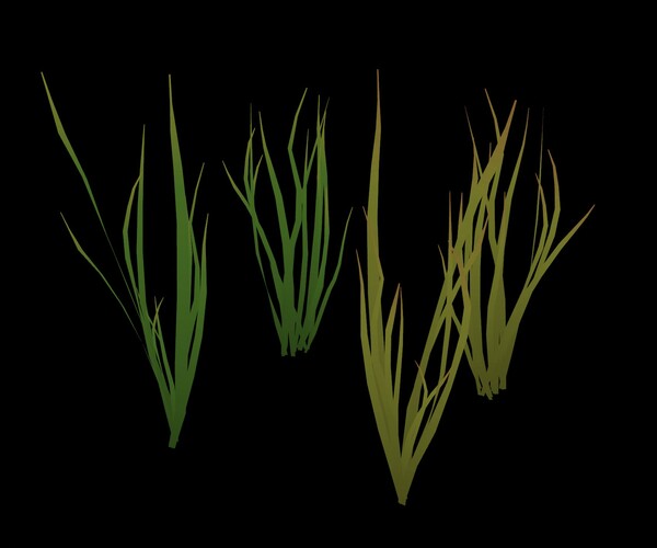 ArtStation - Cartoon Grass Animated Dry and Fresh Low-poly 3D model ...