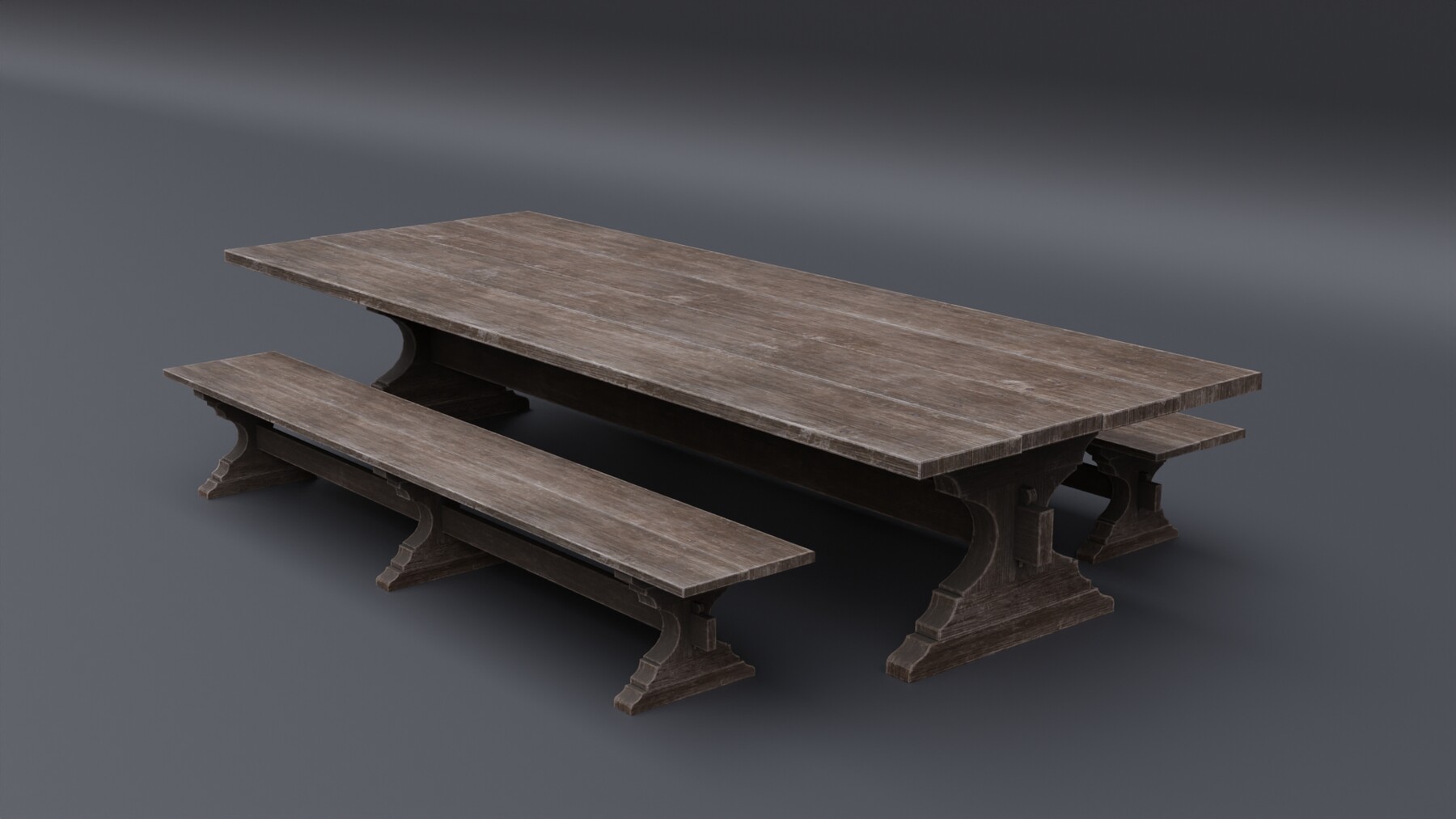 ArtStation - Medieval Table with Bench | Game Assets