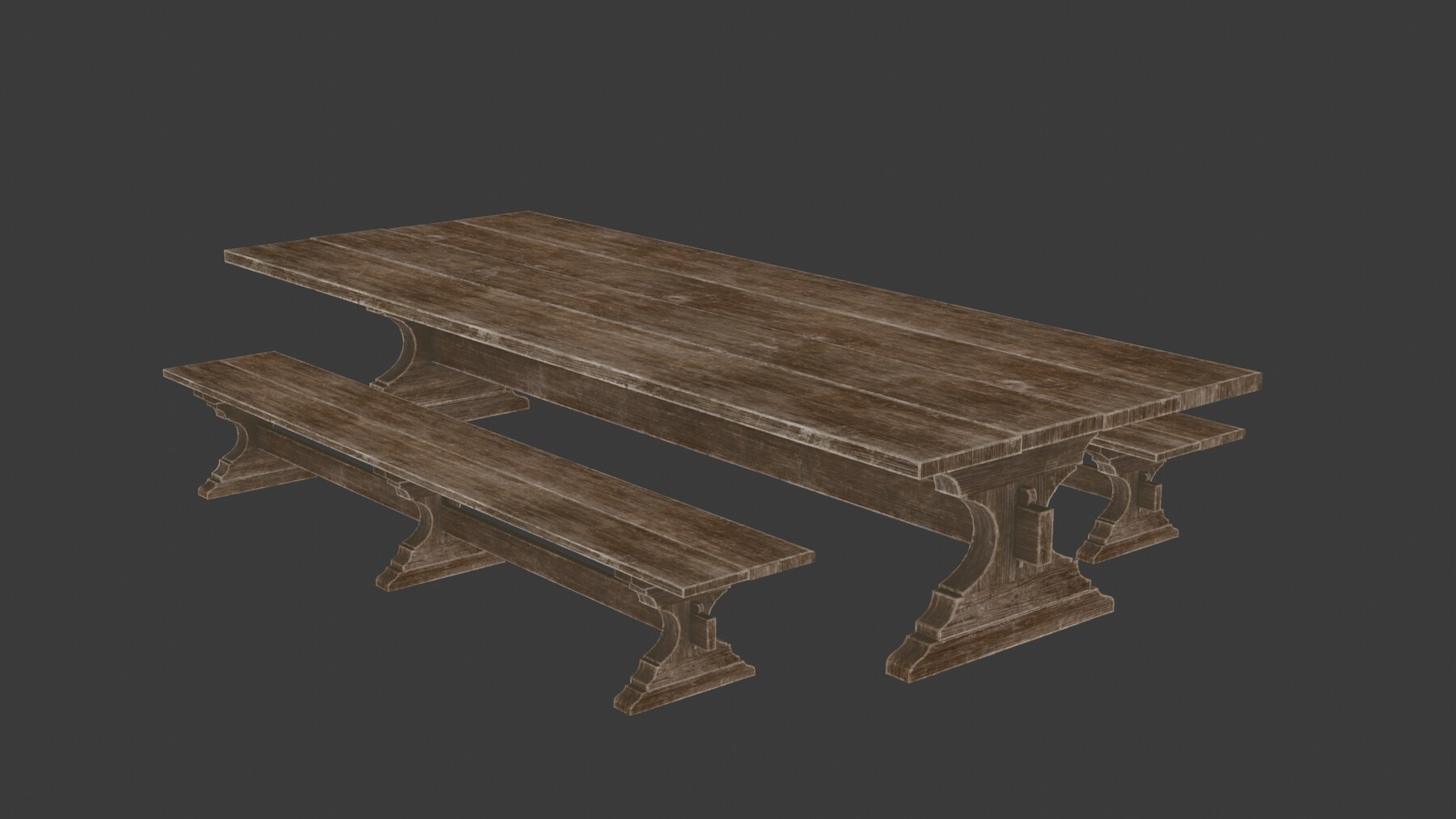 ArtStation - Medieval Table with Bench | Game Assets