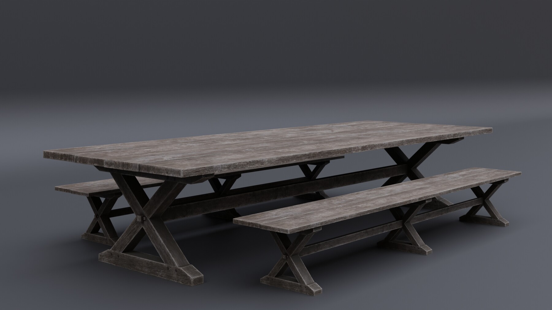 ArtStation - Medieval Table with Bench 2 | Game Assets