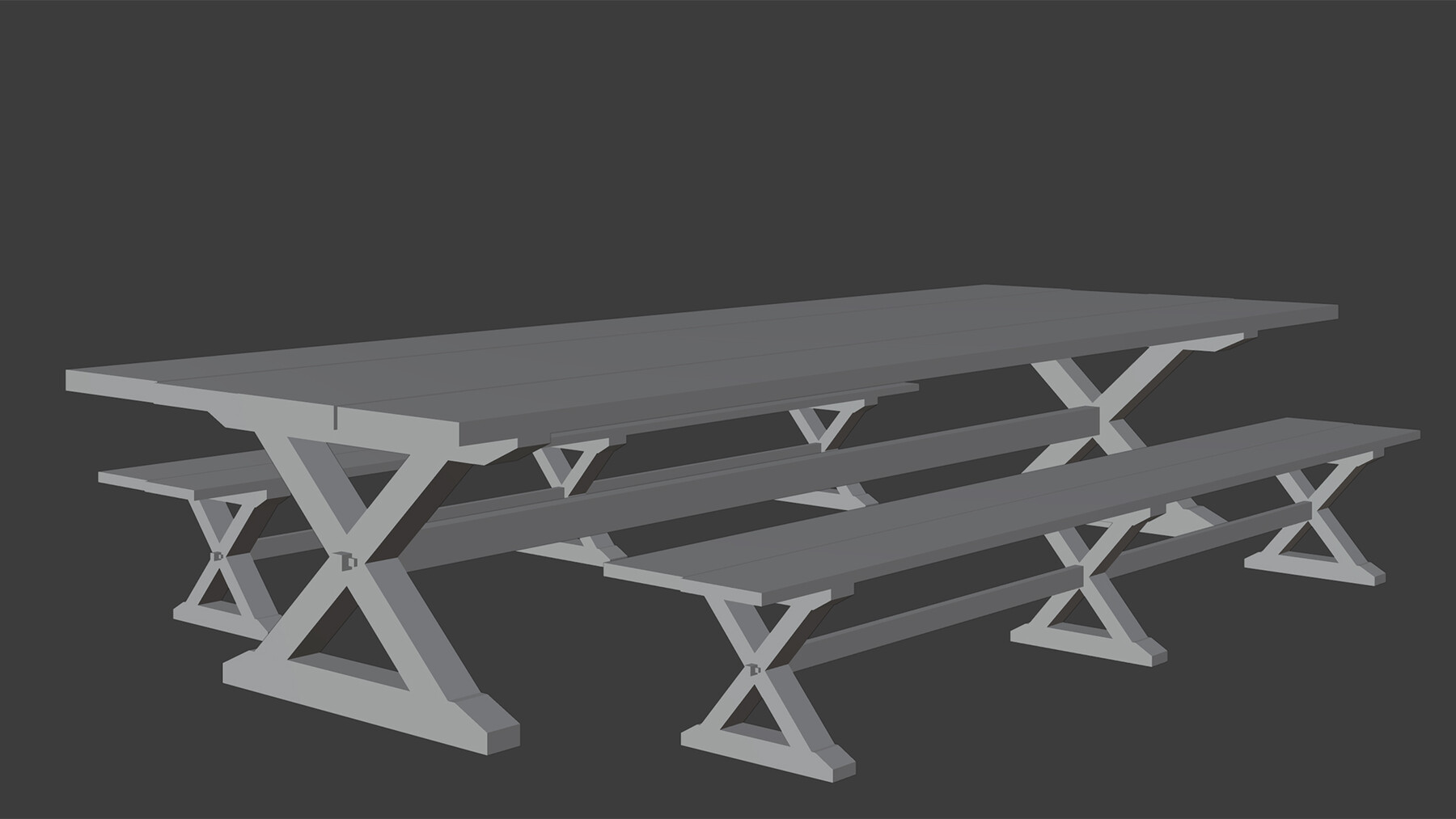 ArtStation - Medieval Table with Bench 2 | Game Assets