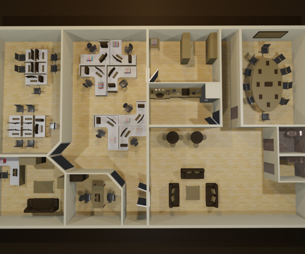 ArtStation - 3D Plan Floor Office | Resources