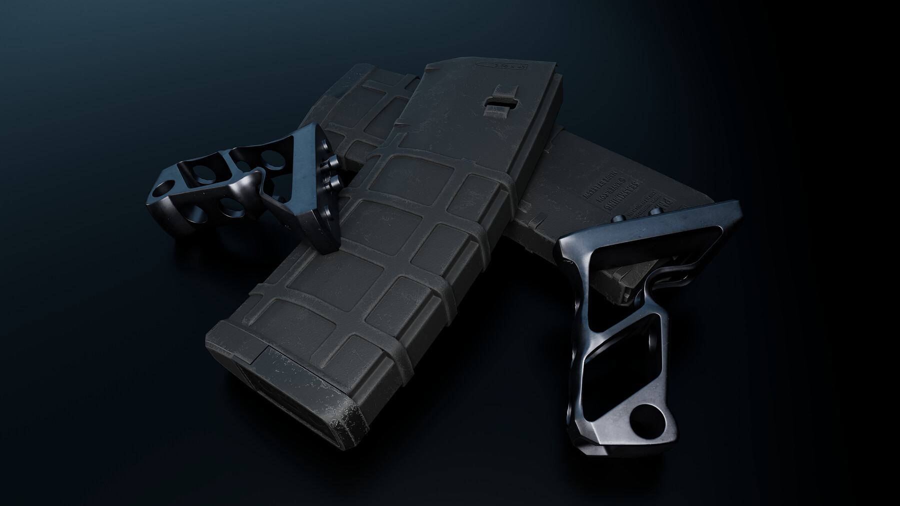 ArtStation - Gun Parts High / Low Mesh & Texture | Game Assets