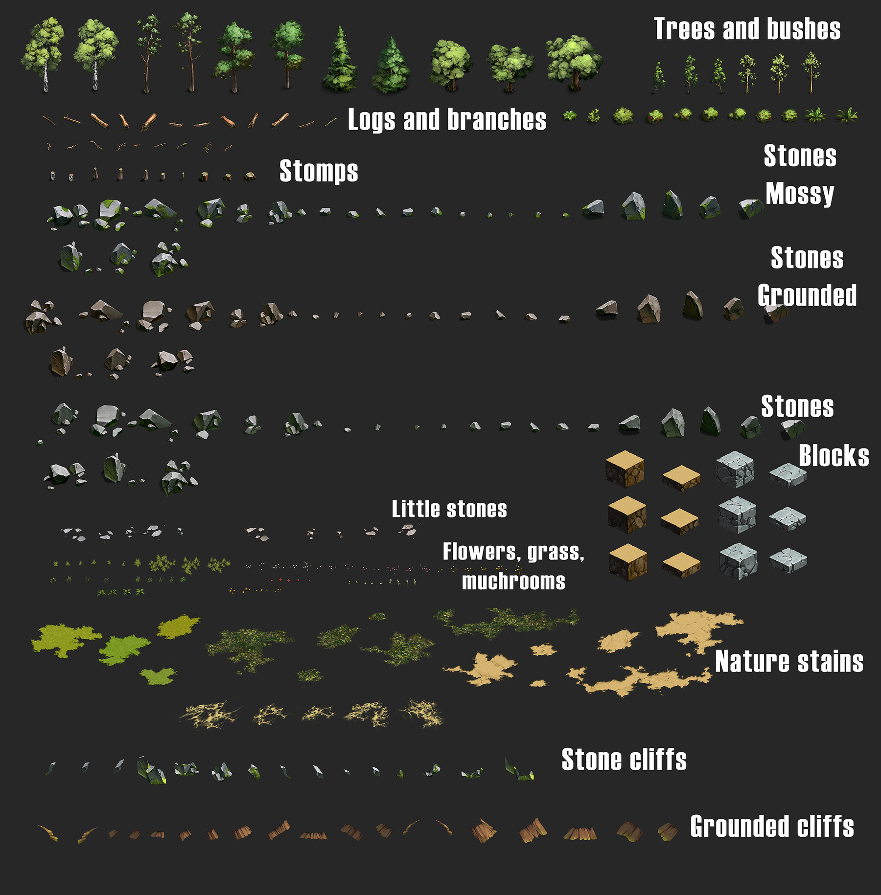 ArtStation - Summer Forest - Isometric environment props pack | Game Assets