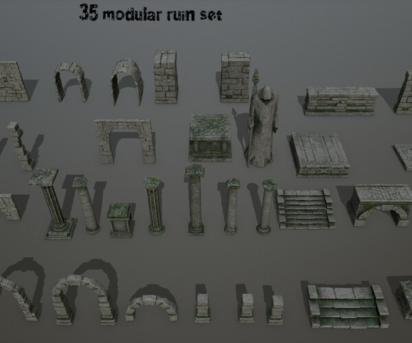 ArtStation - old ruin set | Game Assets