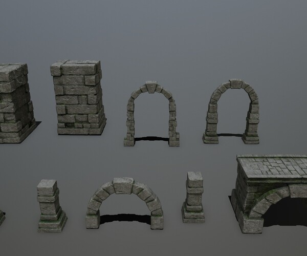 ArtStation - old ruin set | Game Assets