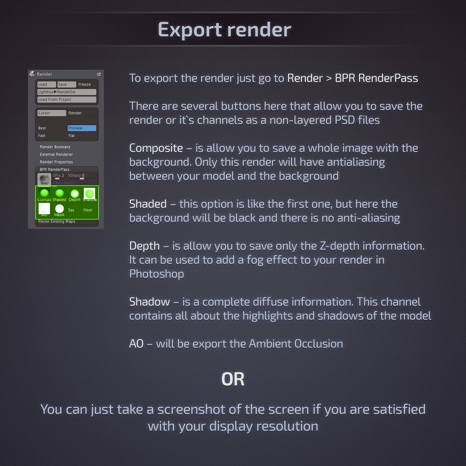 ArtStation - Rendering in ZBrush (matcaps and render preset) | Tutorials