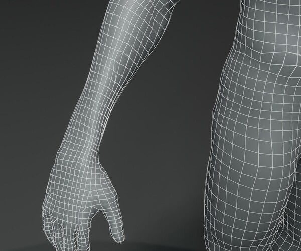 ArtStation - Male Body Base Mesh 3D Model 10k Polygons | Game Assets