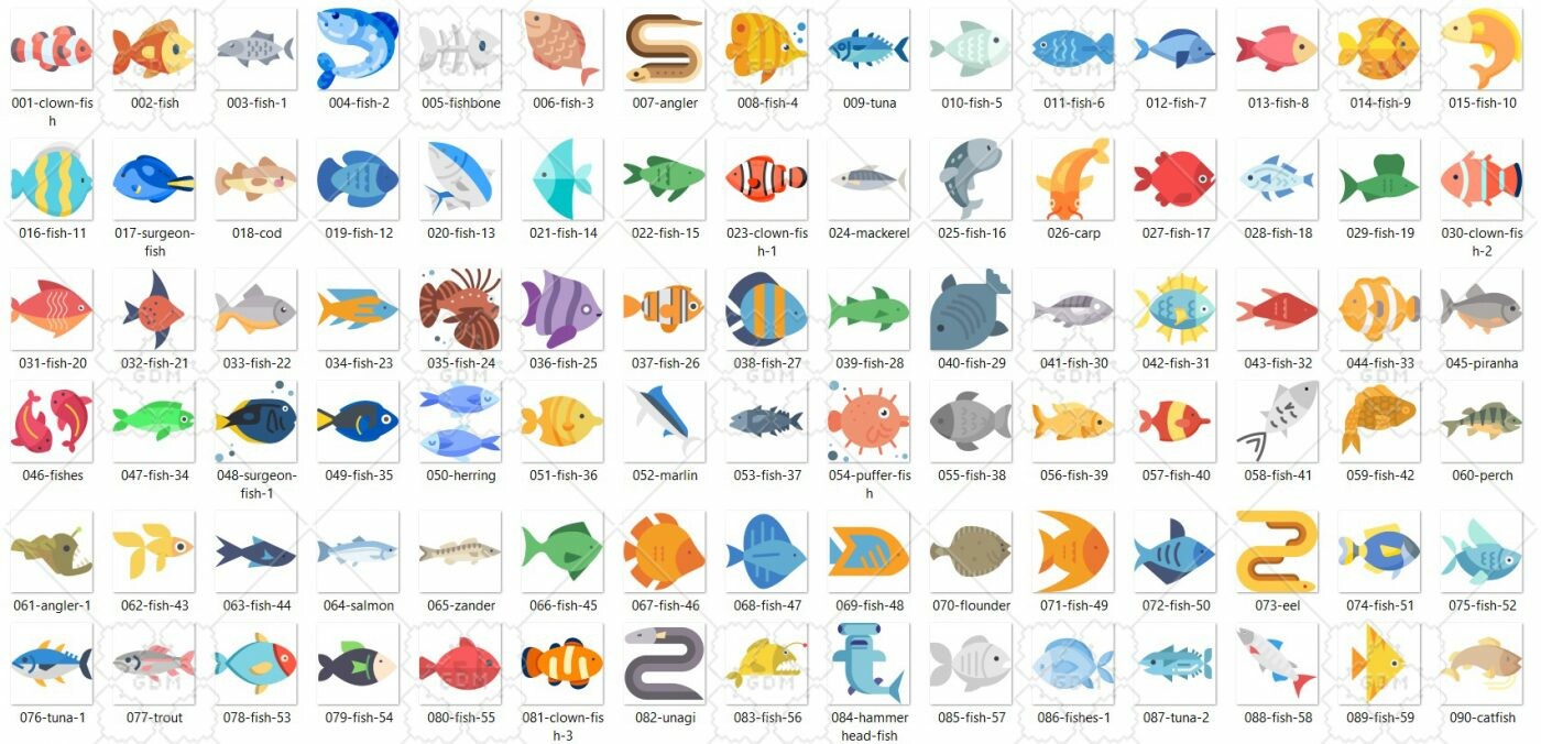 ArtStation - Fish Icons Set | Game Assets