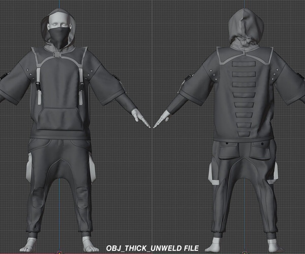 ArtStation - Techwear male outfit. MD/Clo3d project + OBJ + .BLEND file | Resources