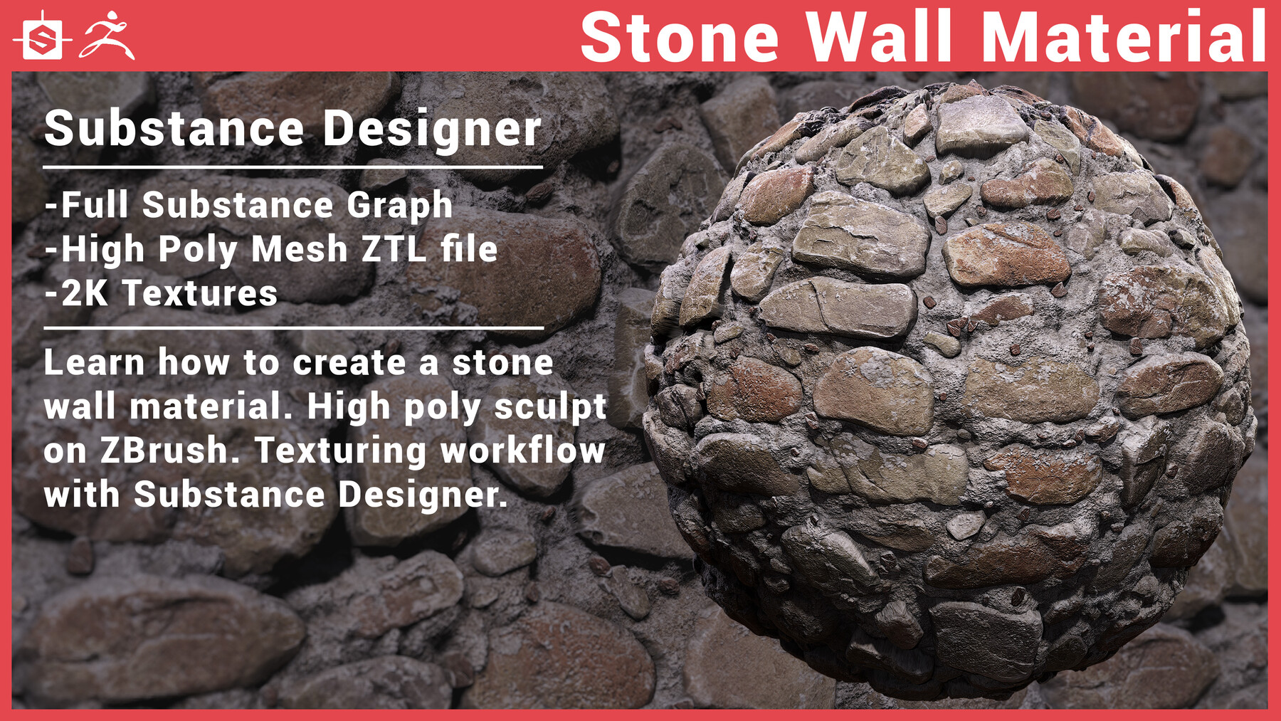 Angel Fernandes - Stone Wall - Substance Designer & ZBrush