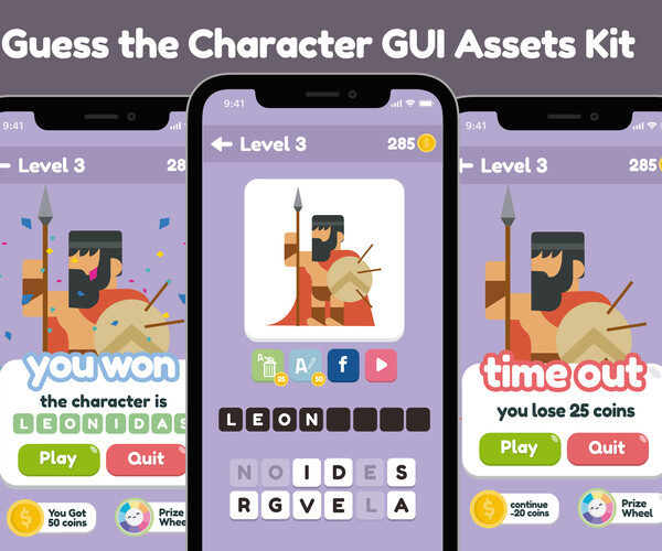 ArtStation - Guess the Character Game Gui Assets | Game Assets