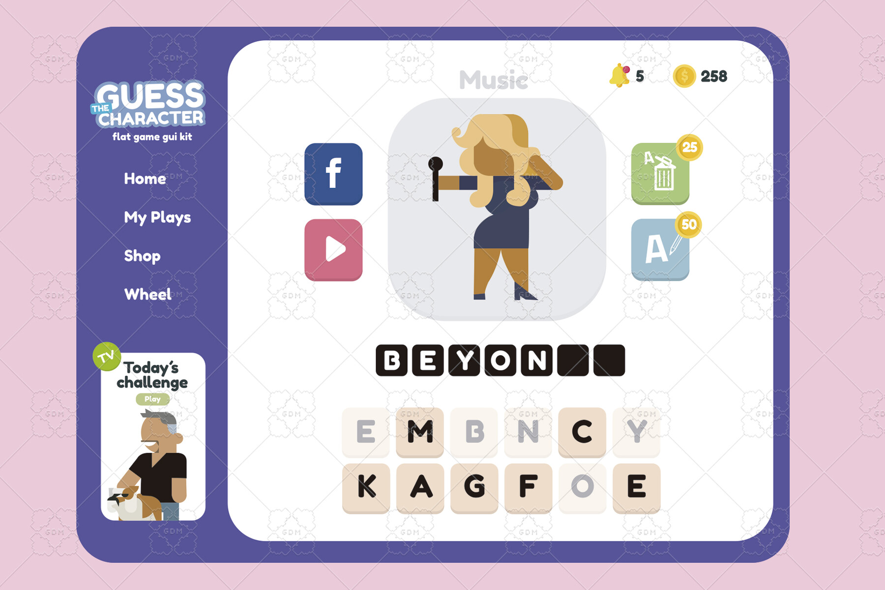 ArtStation - Guess the Character GUI web or ipad | Game Assets