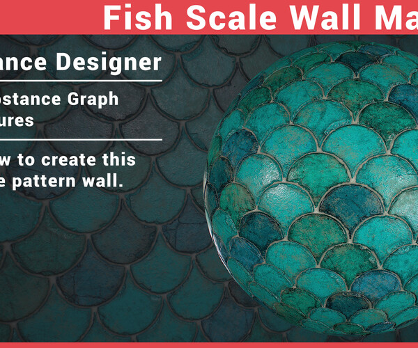 ArtStation - Fish Scale Wall Material in Substance Designer | Game Assets