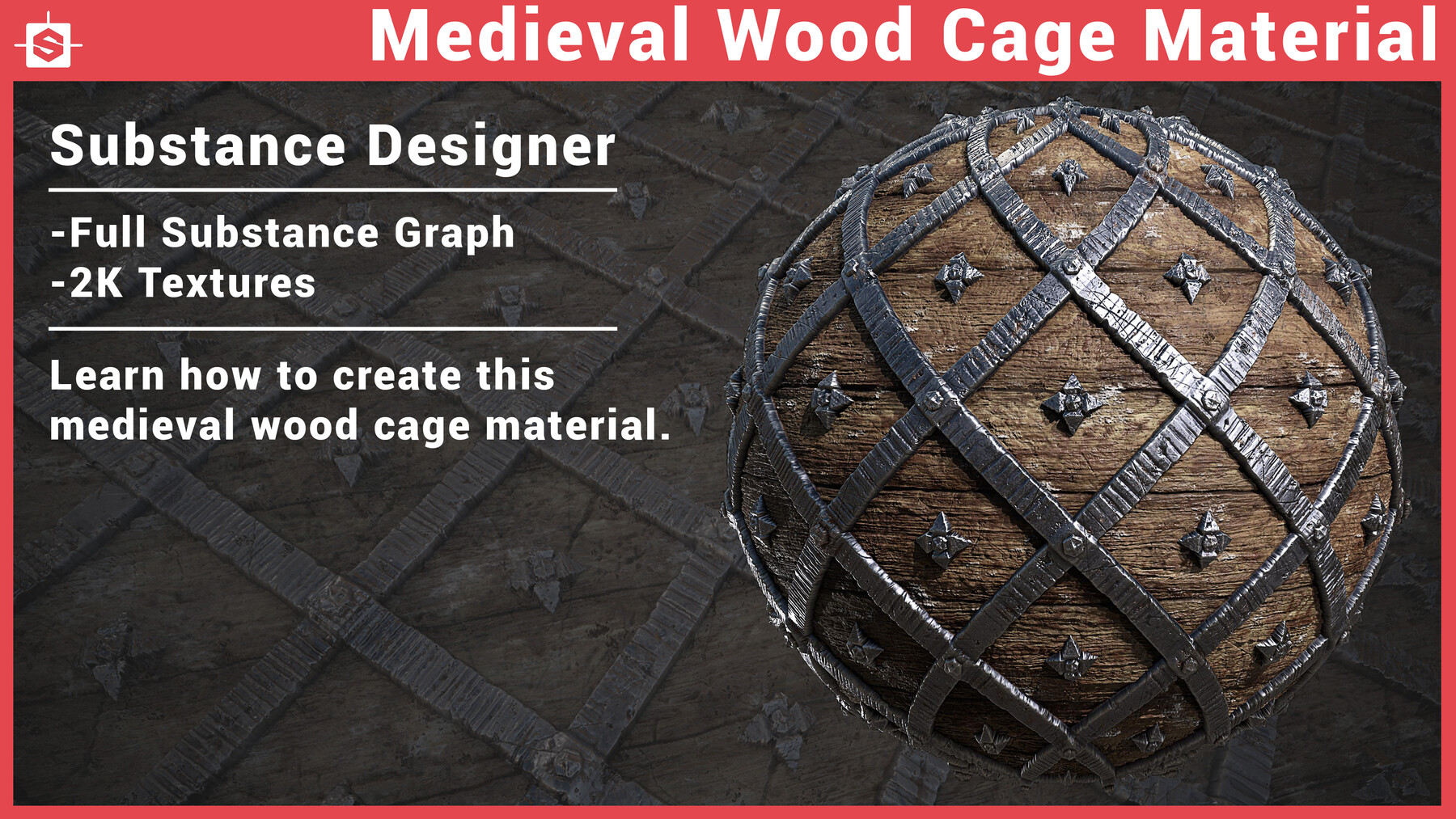 Angel Fernandes - Medieval Wood Cage Material in Substance Designer