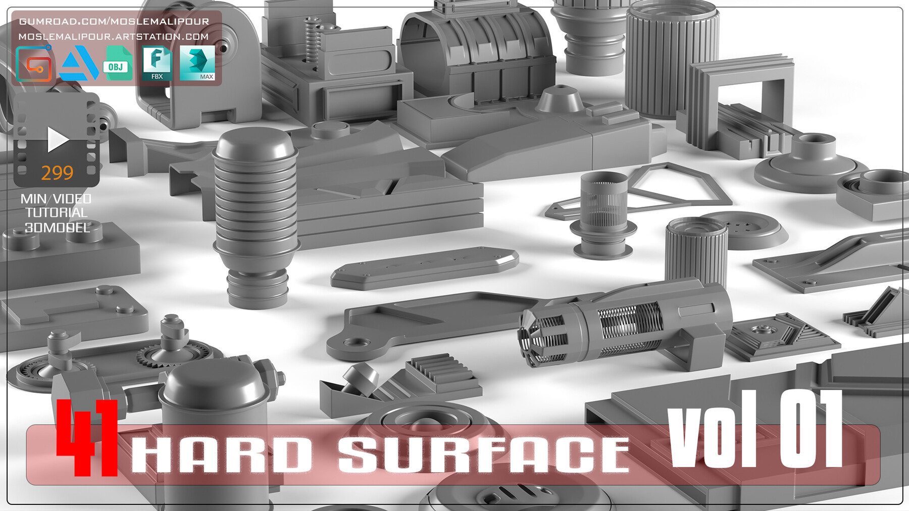 ArtStation - 41 hardsurface + 116 min video tutorial | Resources