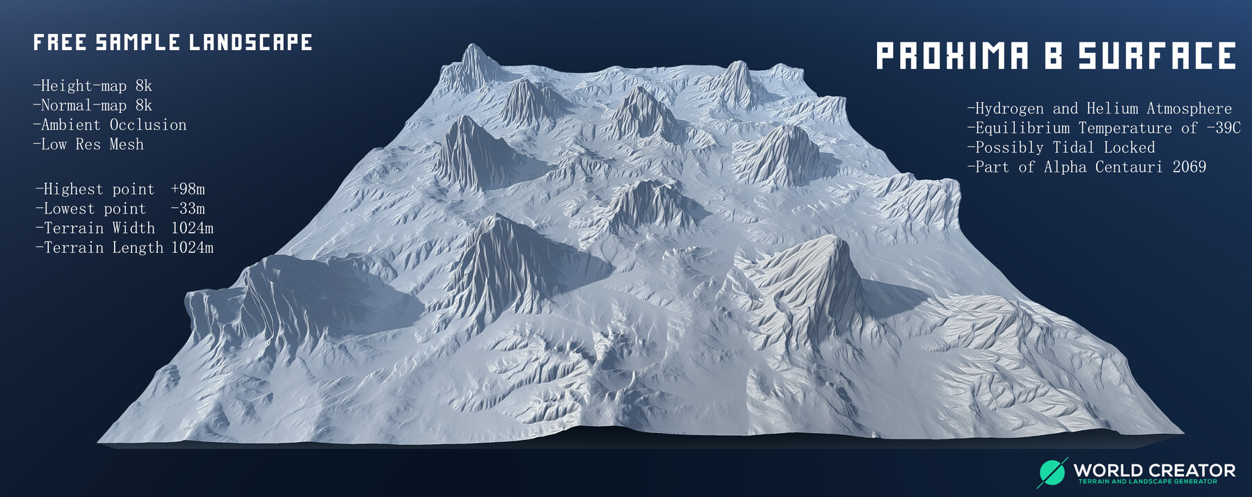 ArtStation - Free Sample Landscape. Proxima B Surface. | Resources