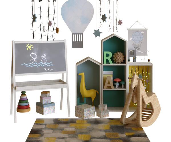 ArtStation - children decor set 002 | Resources