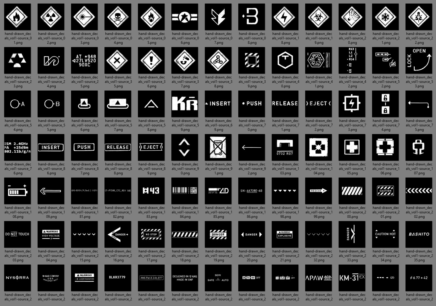 ArtStation - Hand-drawn Decals Vol. 1 | Game Assets