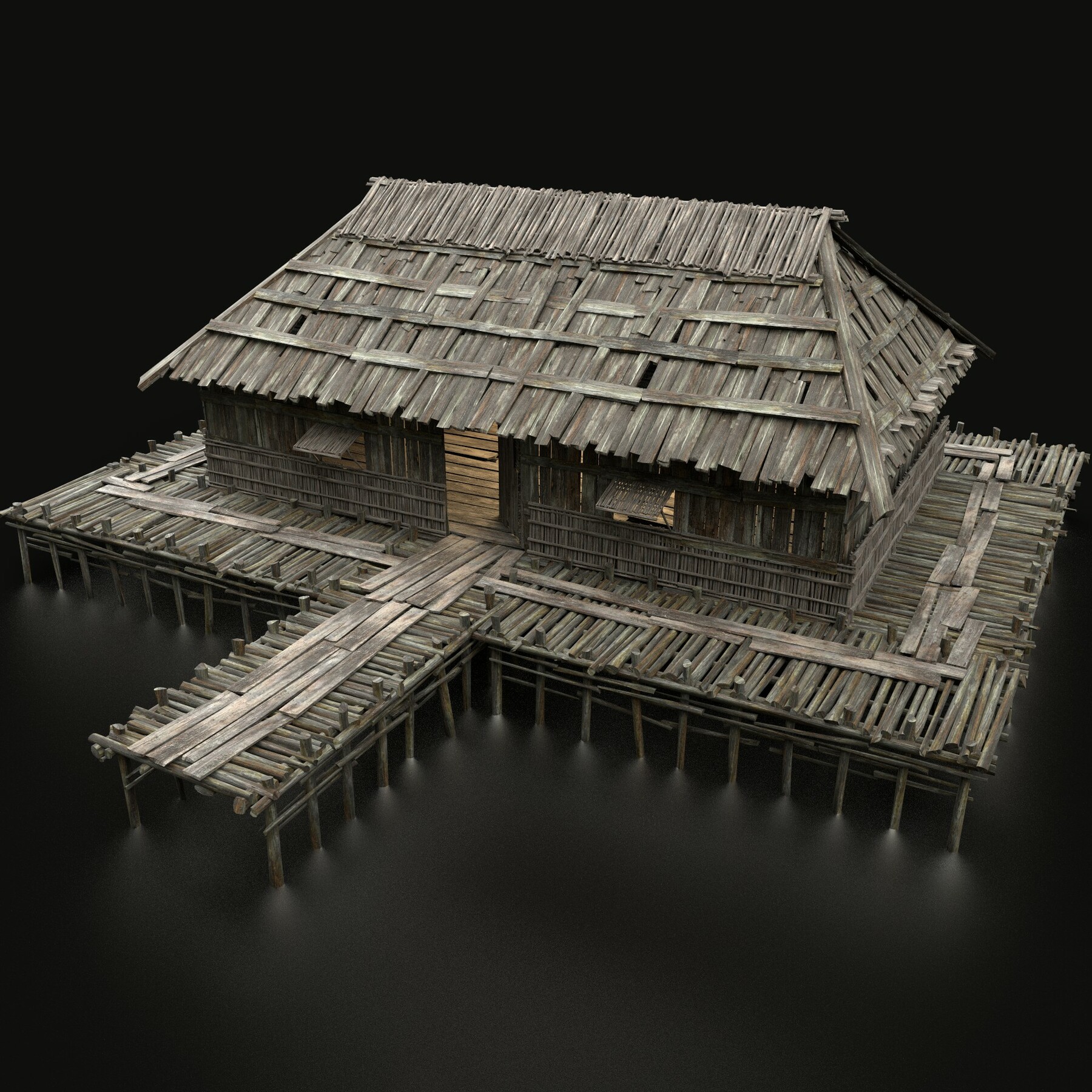 ArtStation - SWAMP HOUSE COLLECTION WETLAND HUTS PACK FANTASY | Game Assets