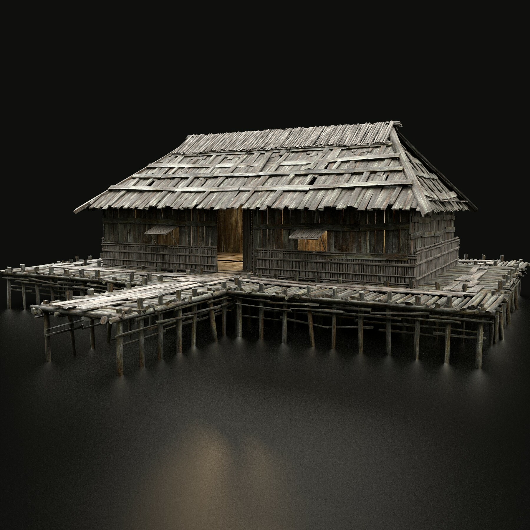 ArtStation - SWAMP HOUSE COLLECTION WETLAND HUTS PACK FANTASY | Game Assets