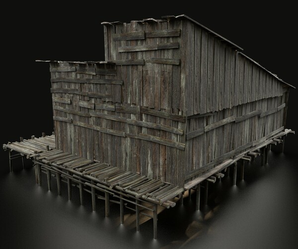 ArtStation - SWAMP HOUSE COLLECTION WETLAND HUTS PACK FANTASY | Game Assets