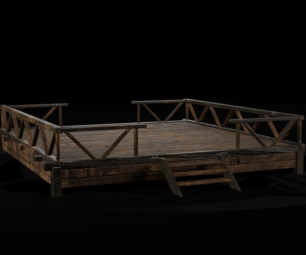 ArtStation - AAA Medieval Primal Jungle Wooden Platform 01 R | Game Assets