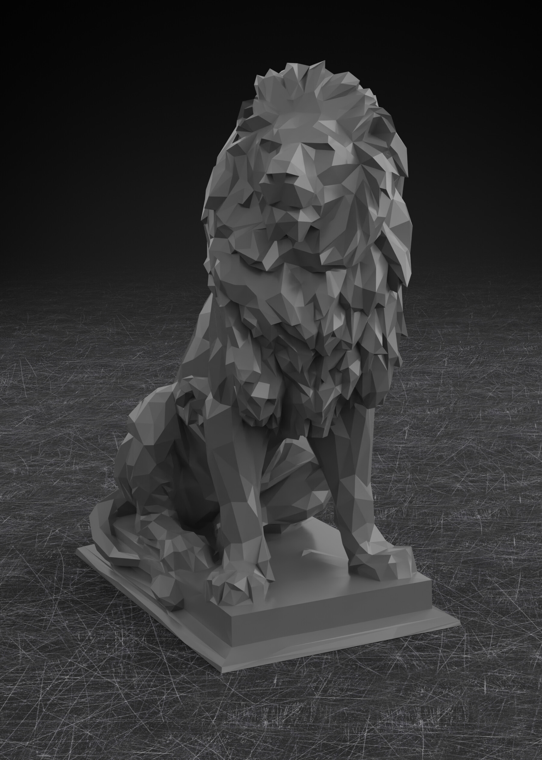 ArtStation - Low Poly Kpack for Kitops - Statues Vol.1 - Lions ...