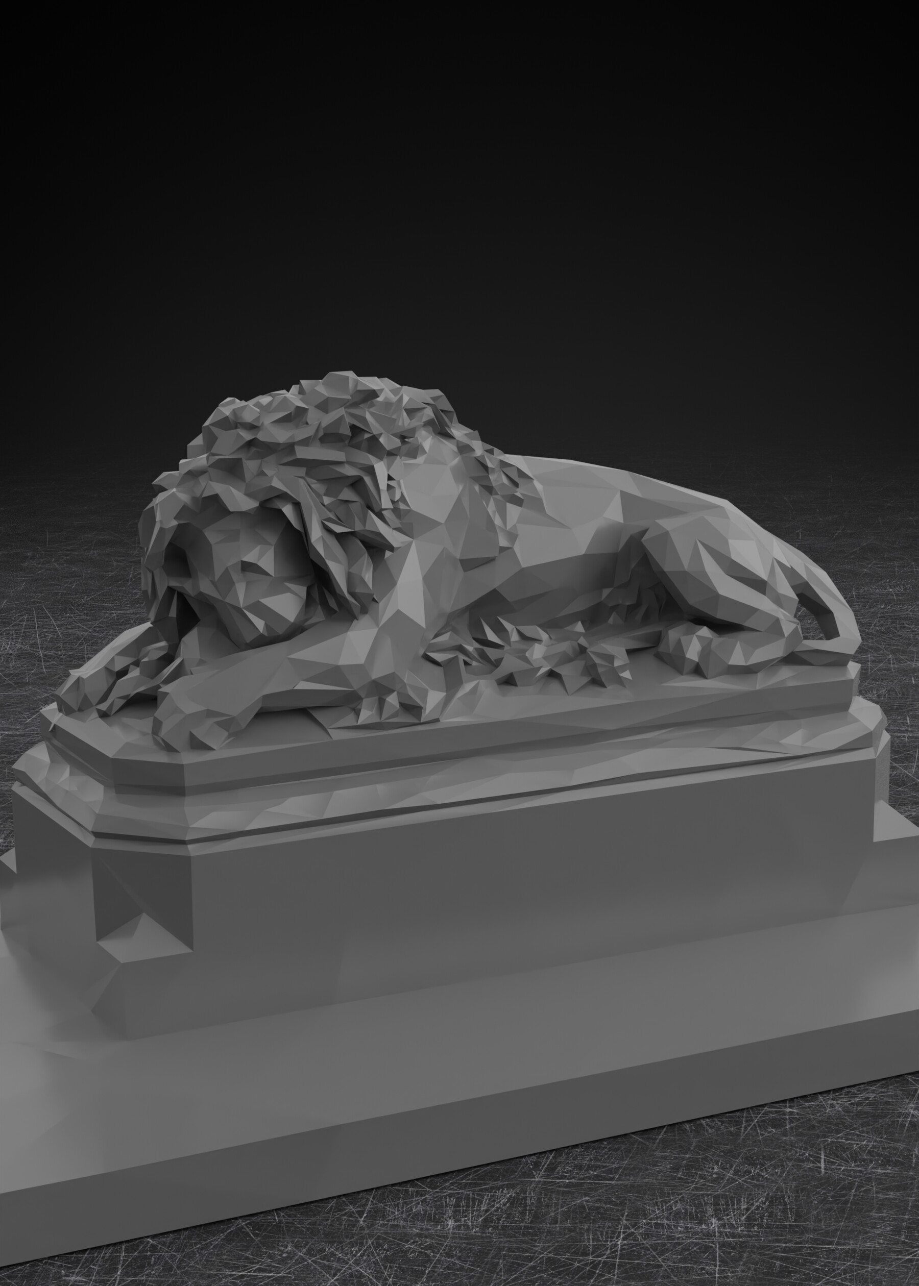 ArtStation - Low Poly Kpack for Kitops - Statues Vol.1 - Lions ...