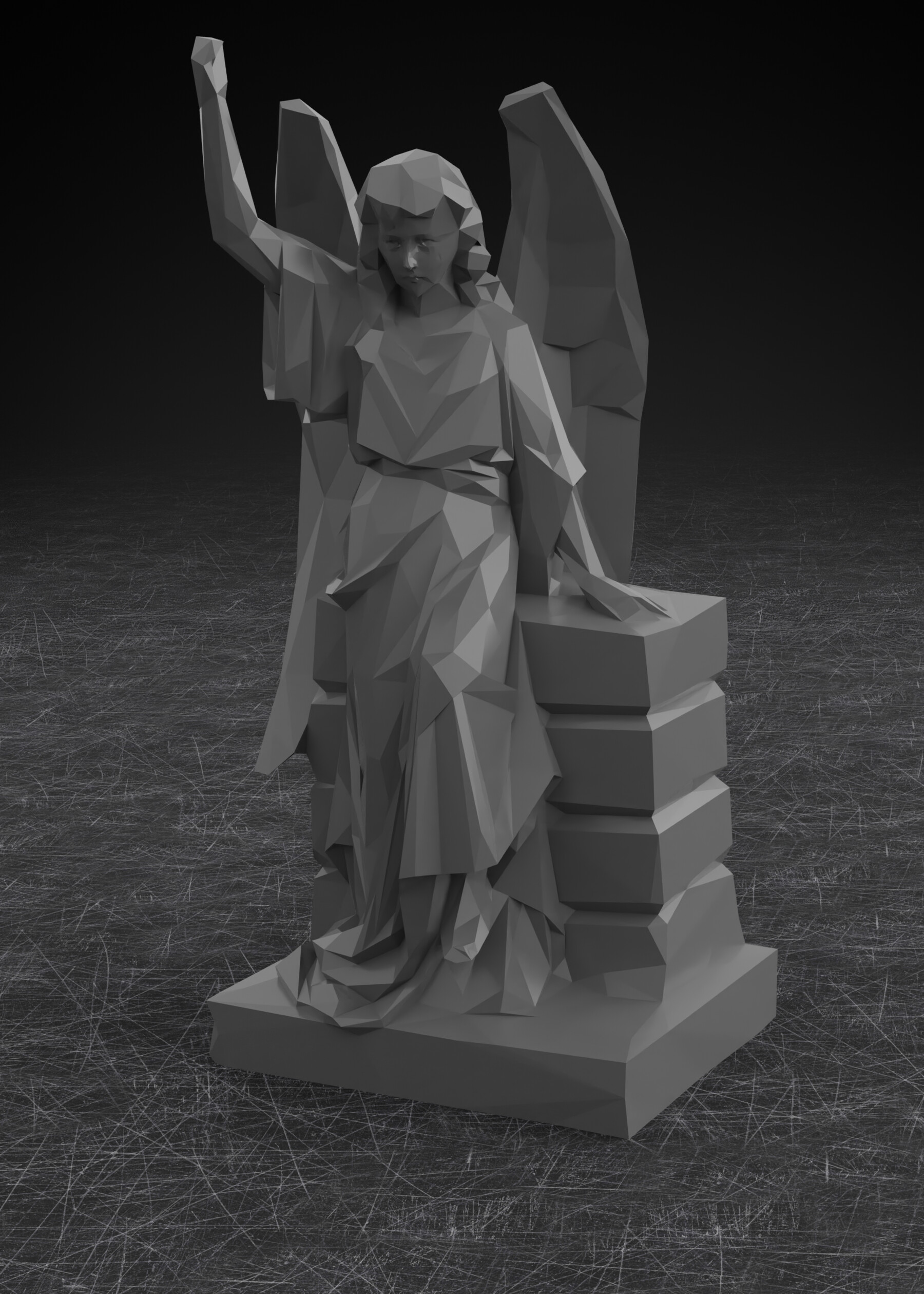 ArtStation - Low Poly Kpack for Kitops - Statues Vol.2 - Angels ...