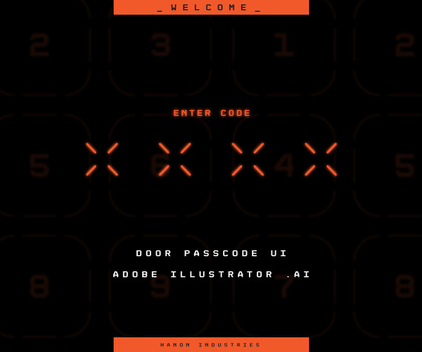 ArtStation - Door Passcode UI - Hanon Industries | Game Assets