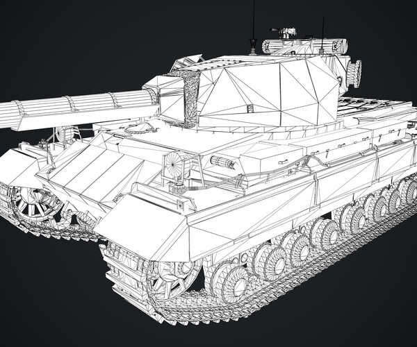 ArtStation - Super Conqueror British Heavy Tank Low-poly 3D model ...