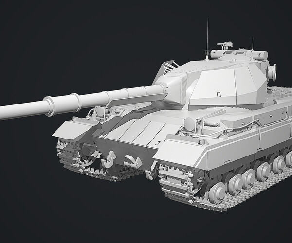 ArtStation - Super Conqueror British Heavy Tank Low-poly 3D model ...